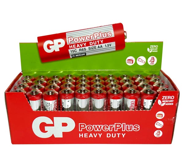Pila PowerPlus heavy duty AA GP cajita de 40pcs | La Selva